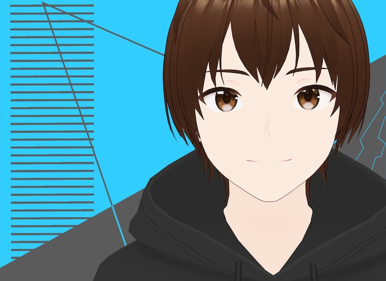 Premade VROID Model - Male Vtuber - VRM Ready to Use With Vseeface and ...