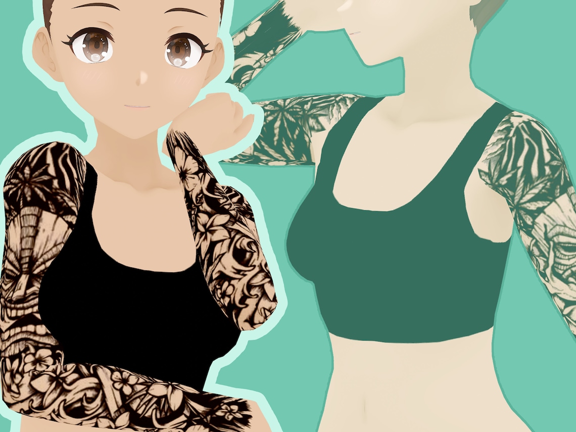 VROID Studio - Volcano Tattoo Sleeve (stable Version) Body Skin Texture ...