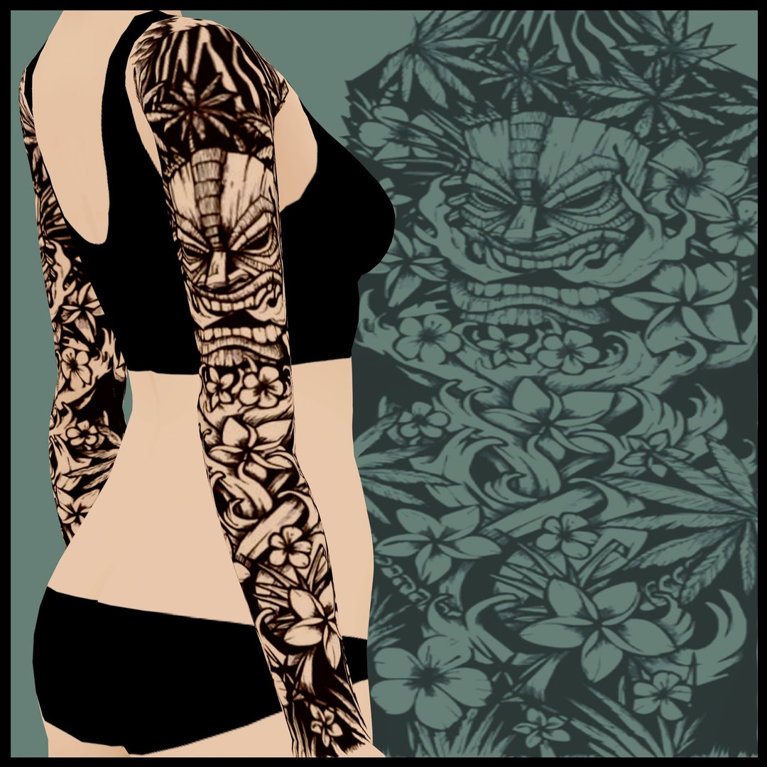 VROID Studio Volcano Tattoo Sleeve stable Version Body Skin Texture 3D ...