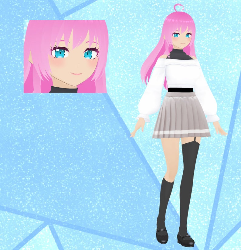 Premade VROID Model - Female Vtuber - VRM Ready to Use With Vseeface ...