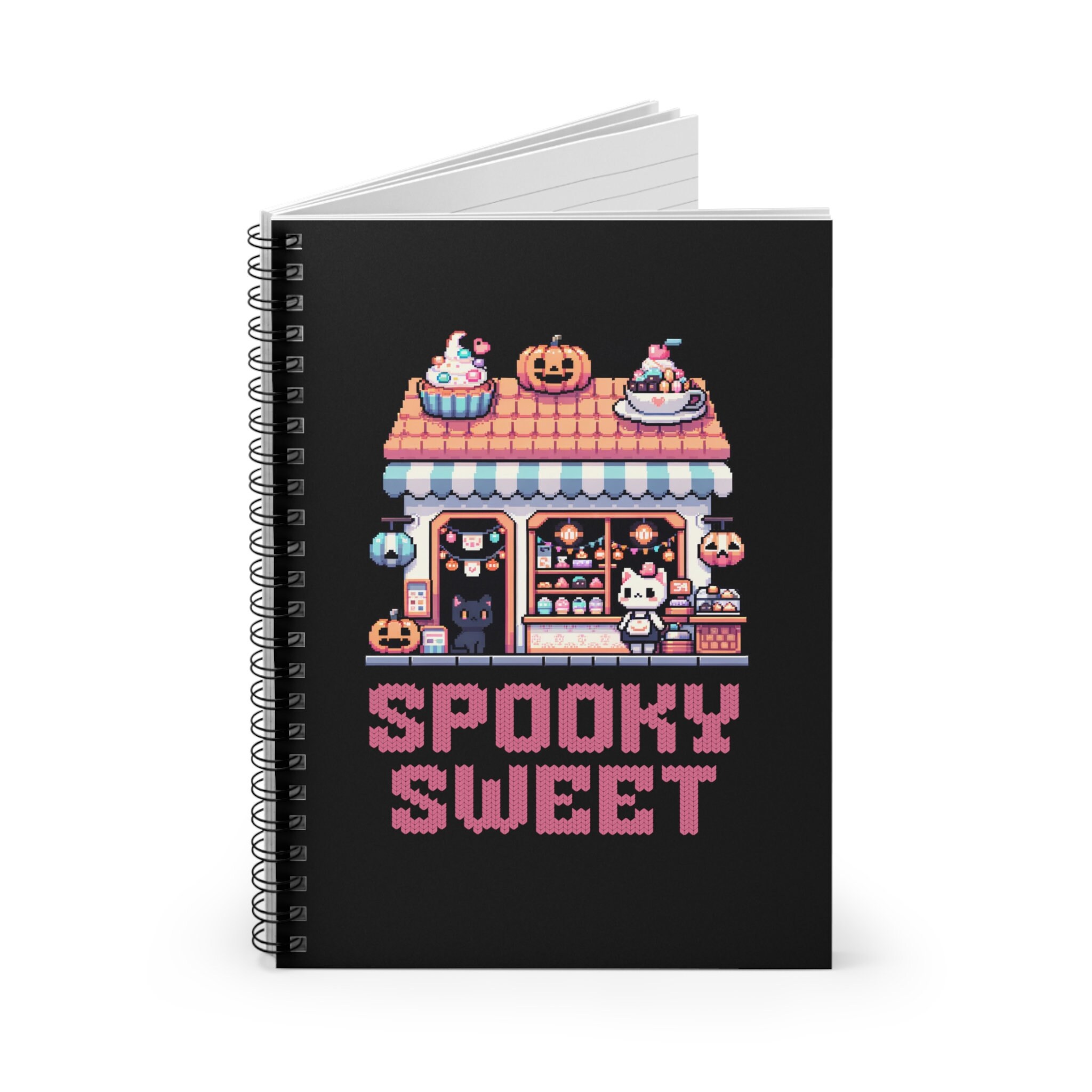 SPOOKY SWEET Spiral Notebook Cute Kawaii Pastel Halloween Cat Bakery ...