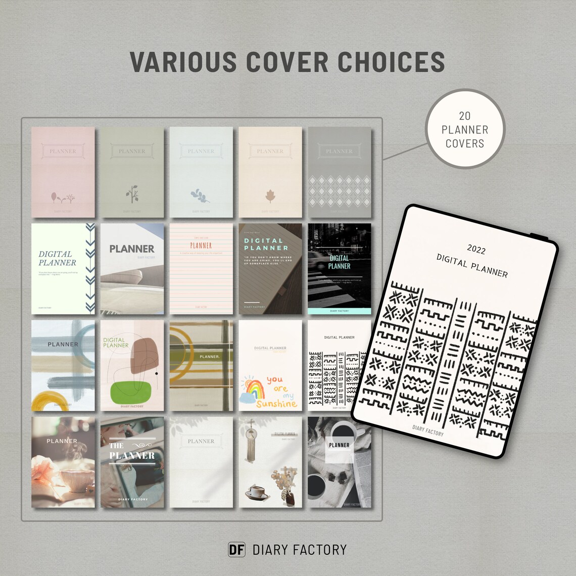 NOTEBOOK Landscape 5 Digital Notebooks Bundle Goodnotes | Etsy