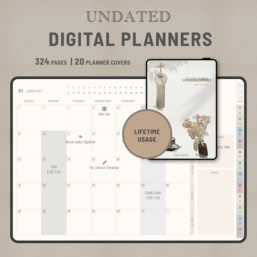 ACHIEVE – Undated Digital Diary PDF –lifetime Usage -for Goodnote ...