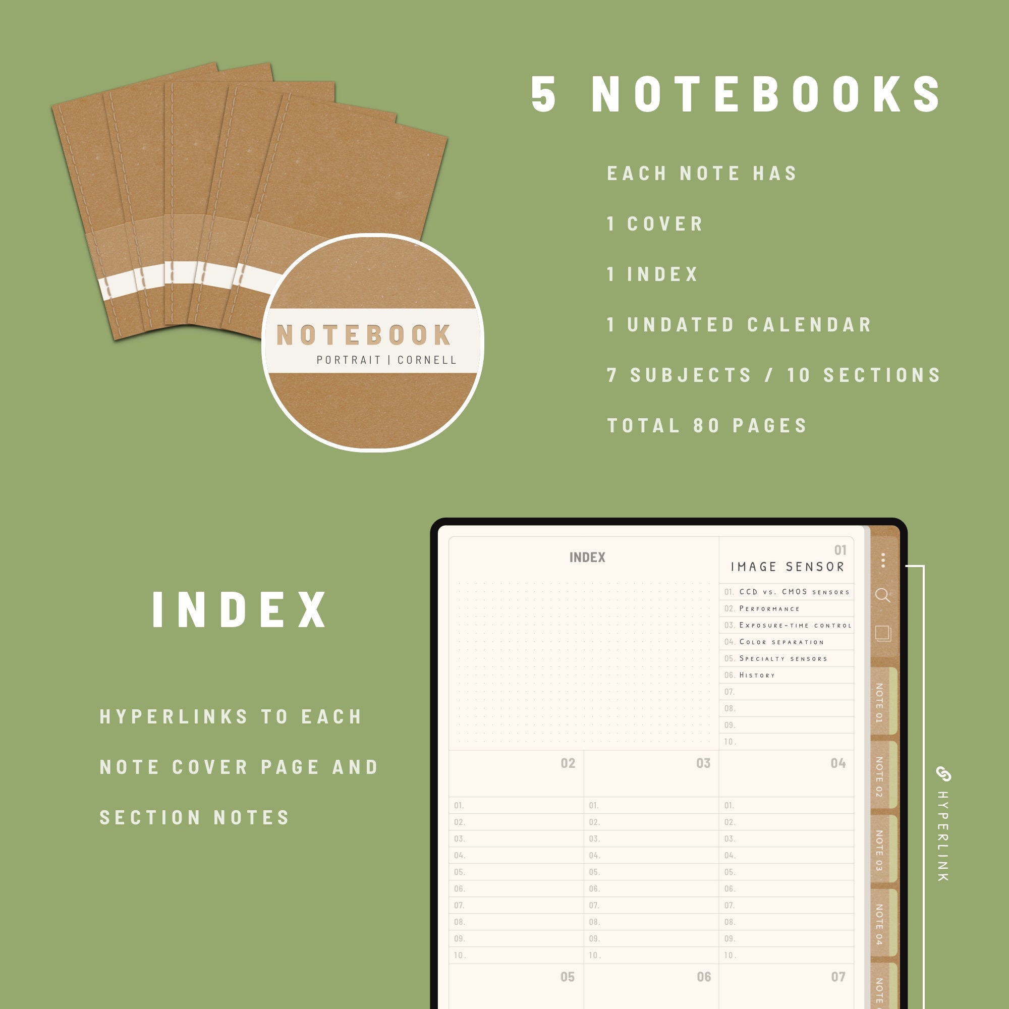 NOTEBOOK - Portrait 5 Digital Notebooks Bundle - Goodnotes and ...