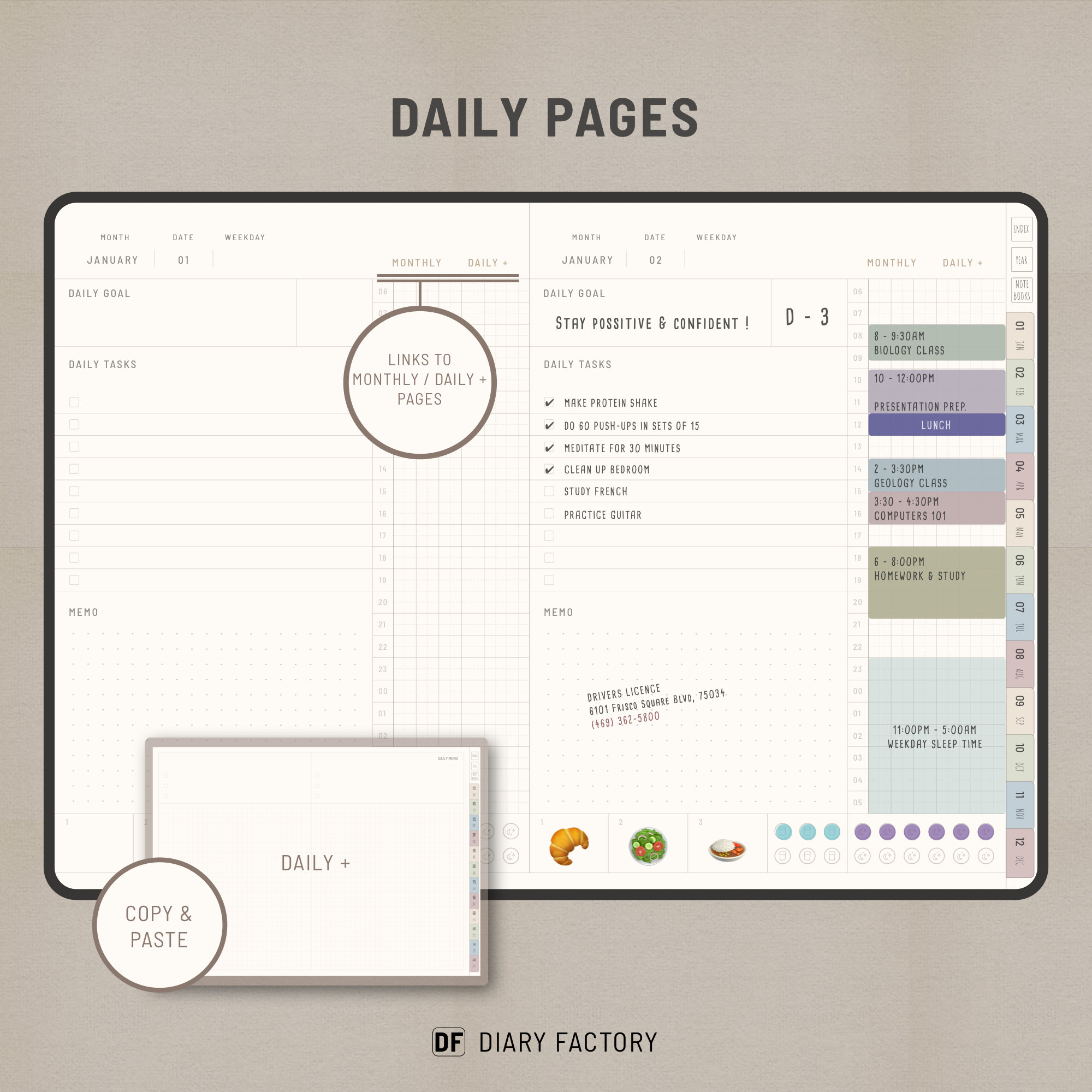 ACHIEVE Undated Digital Diary PDF Lifetime usage for | Etsy