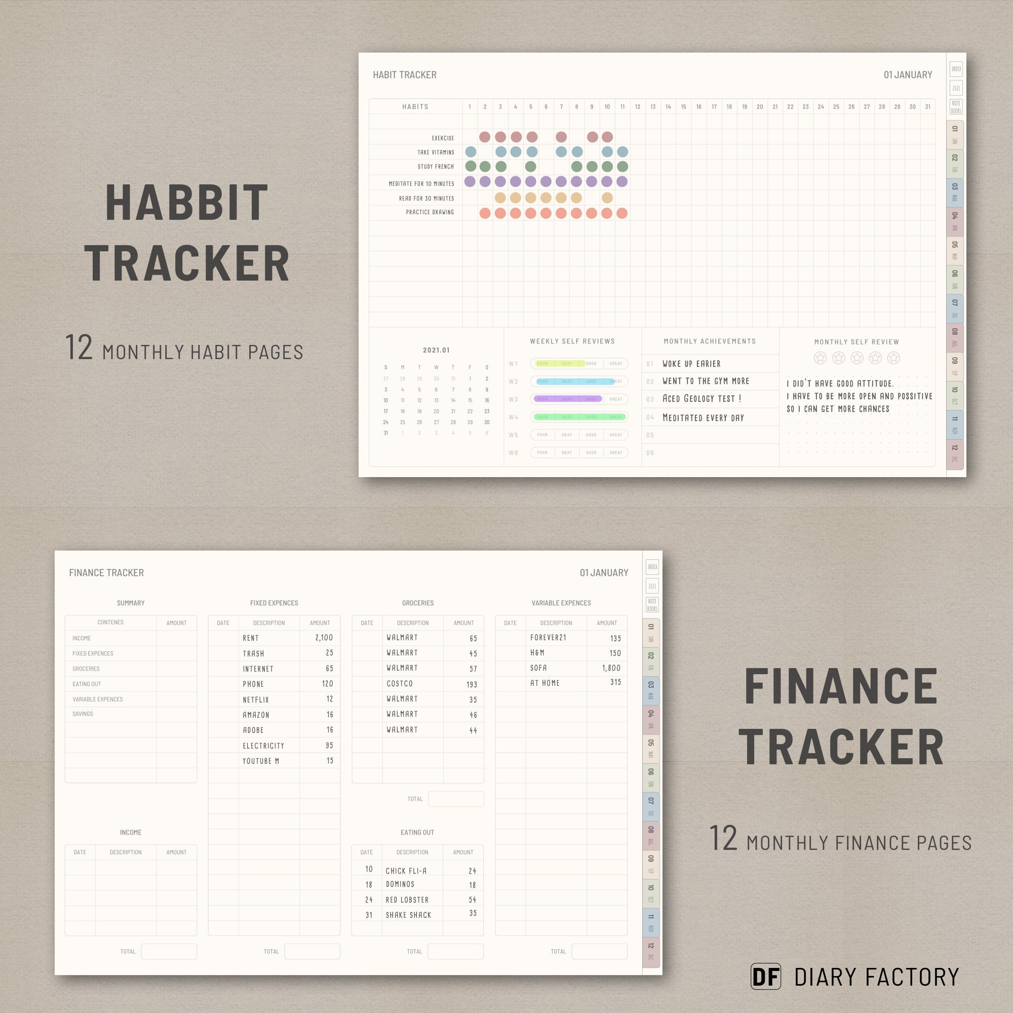 ACHIEVE Undated Digital Diary PDF Lifetime usage for | Etsy