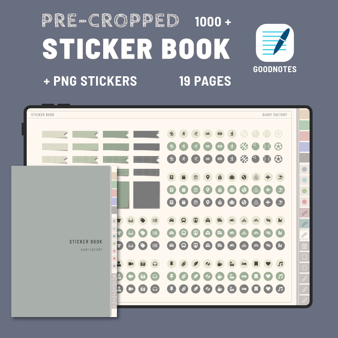 STICKER BOOK - 1000+ Pre_cropped Digital Stickers-transparent PNG ...