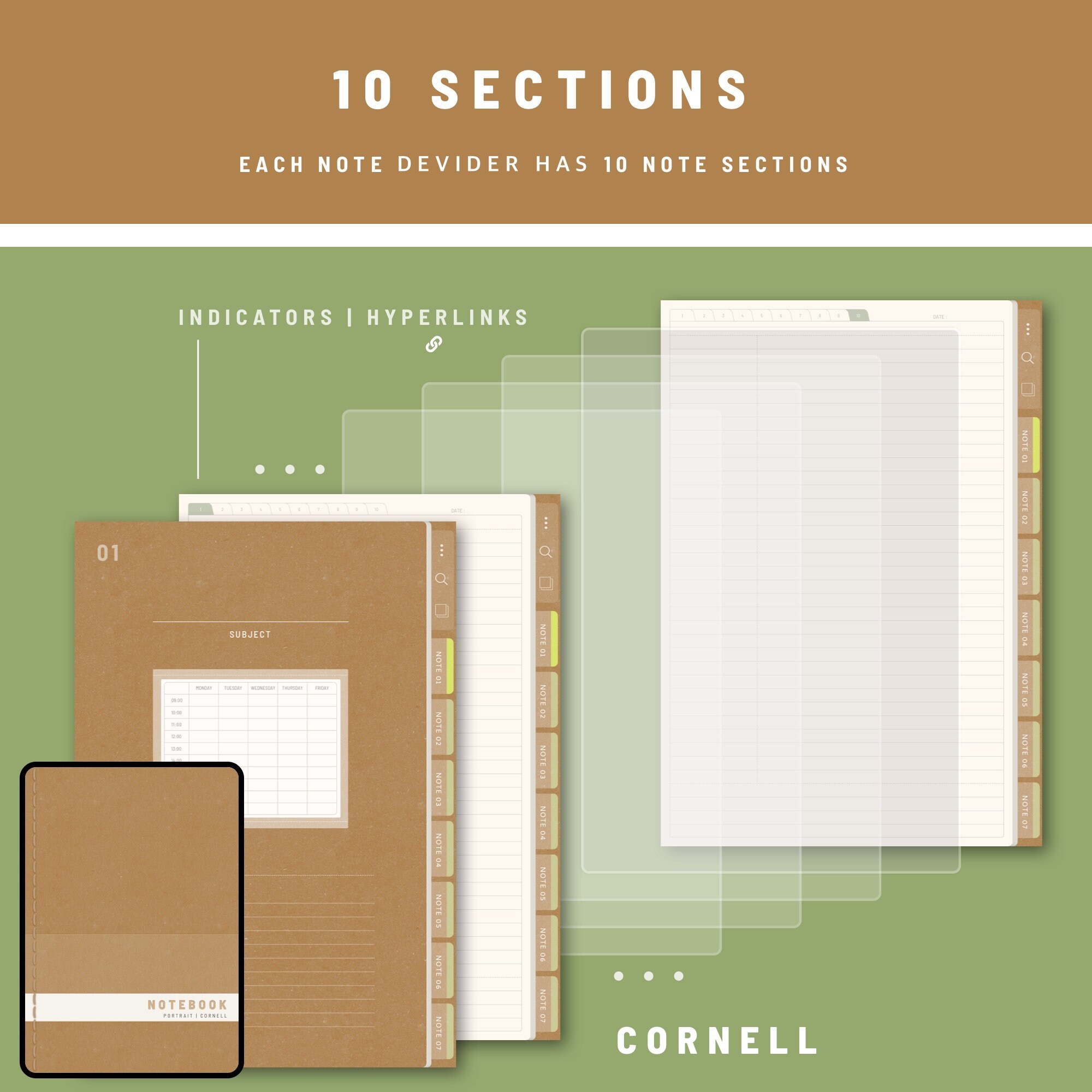 NOTEBOOK Portrait 5 Digital Notebooks Bundle Goodnotes and - Etsy UK