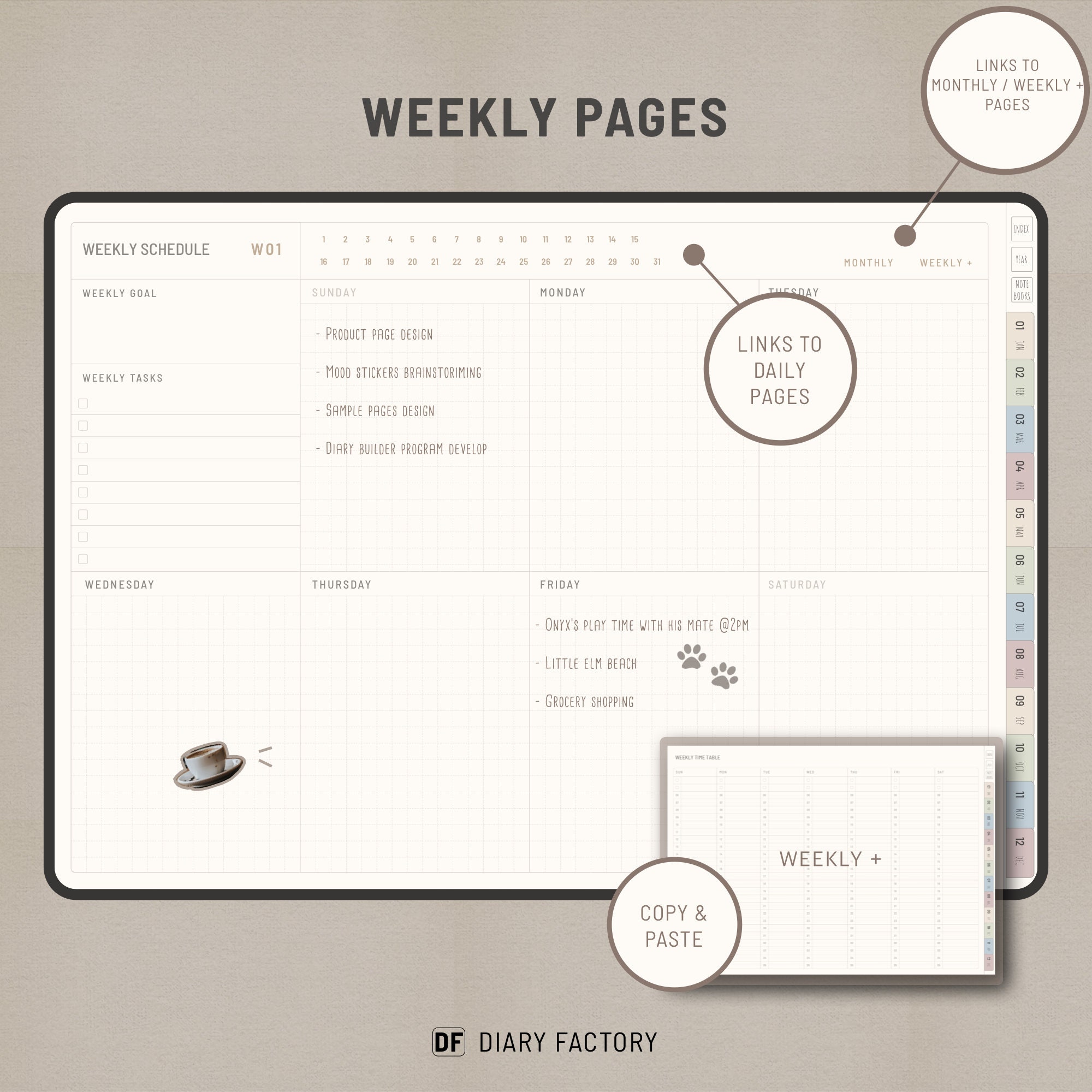 ACHIEVE Undated Digital Diary PDF Lifetime usage for | Etsy