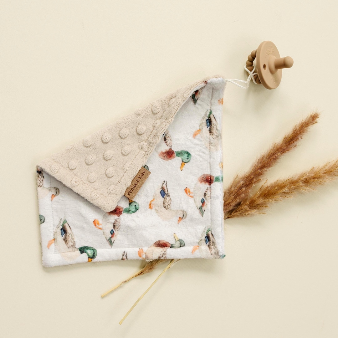Mallard Duck Binky Blanket, Mallard Pacifier Clip, Pacifier Holder ...