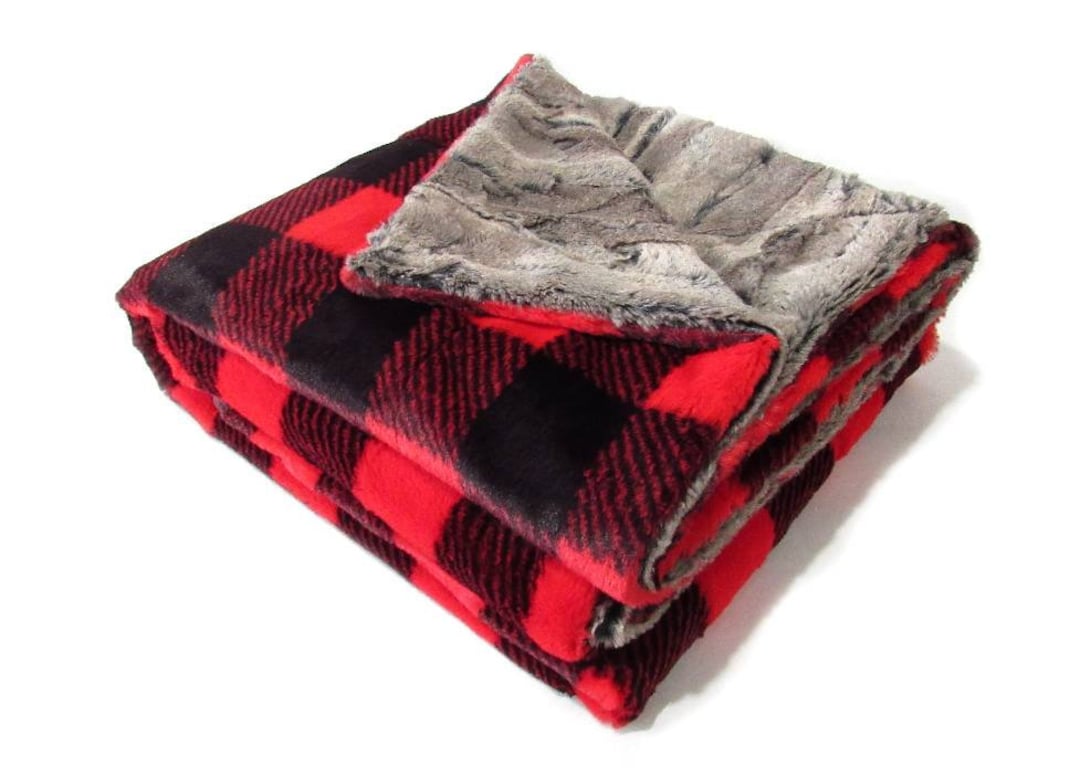 The SOFTEST Red Buffalo Plaid Blanket, Rustic Home Decor Blanket, Red ...