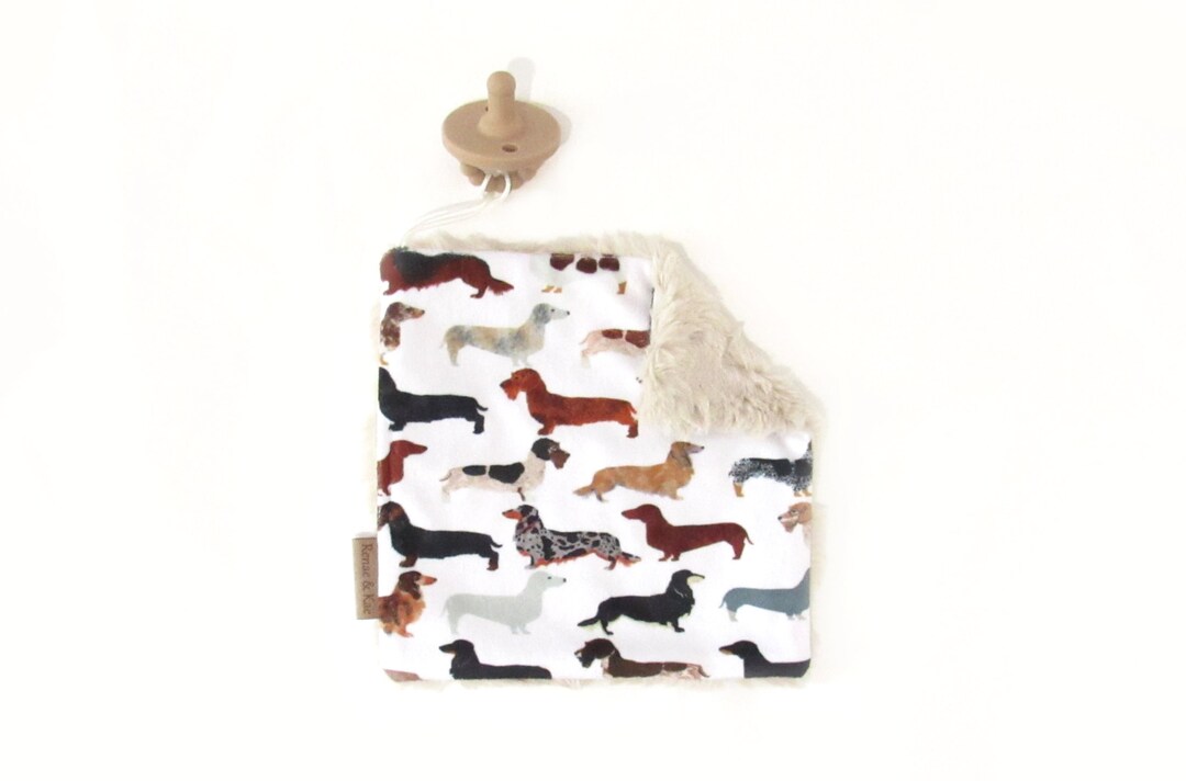 Dachshund Binky Blanket, Soft Dog Pacifier Holder, Binky Clip, Soft ...
