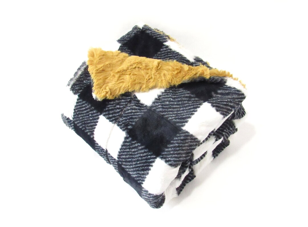 SOFT Black Buffalo Check Blanket, Buffalo Plaid Throw, Rustic Blanket ...
