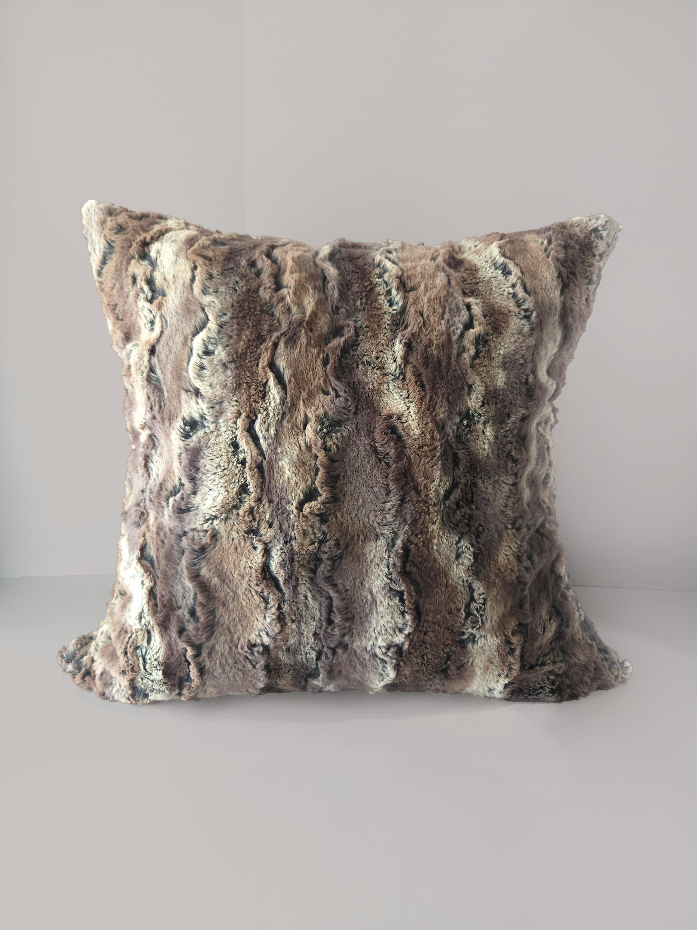 Softest Pillow Cover Square Faux Fur Euro Throw Pillow for Bed ...