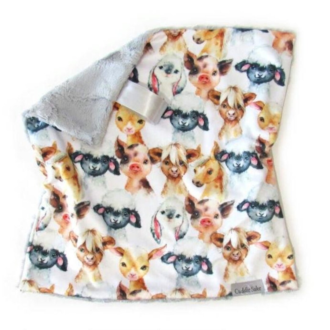 Lovey, Farm Animals Lovey, Animal Lovey, Minky Lovey, Lovey for Babies ...