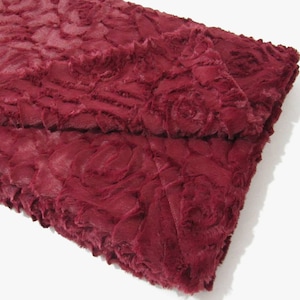 SOFT Red Throw Blanket - Embossed Roses, Red Faux Fur Throw, Adult ...