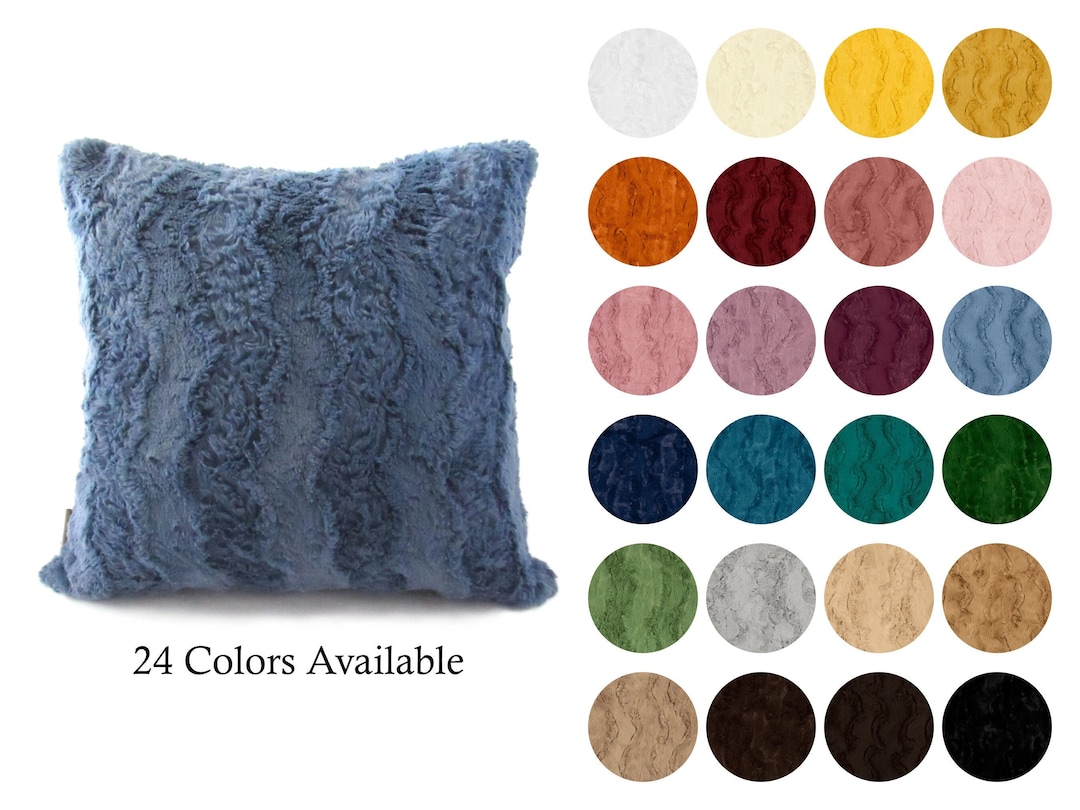 Faux Fur Pillow Cover, the Softest Minky Pillowcase, Textured Faux Fur ...