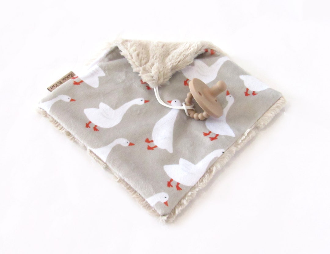 Light Tan Goose Binky Blanket, Goose Lovey, Farm Pacifier Lovey, Farm ...