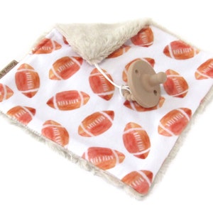 Football Binky Blanket, Ball Pacifier Holder, Binky Clip, Soft Pacifier ...