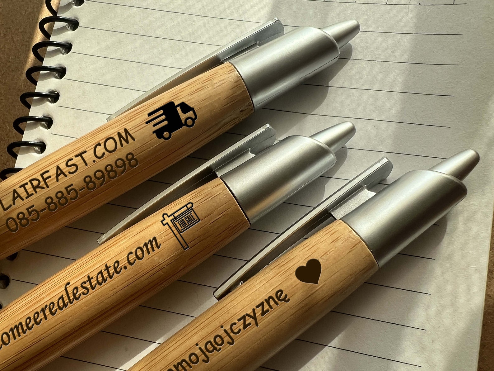 Personalized Ballpoint Pens Bamboo Pens Bulk Engraved - Etsy