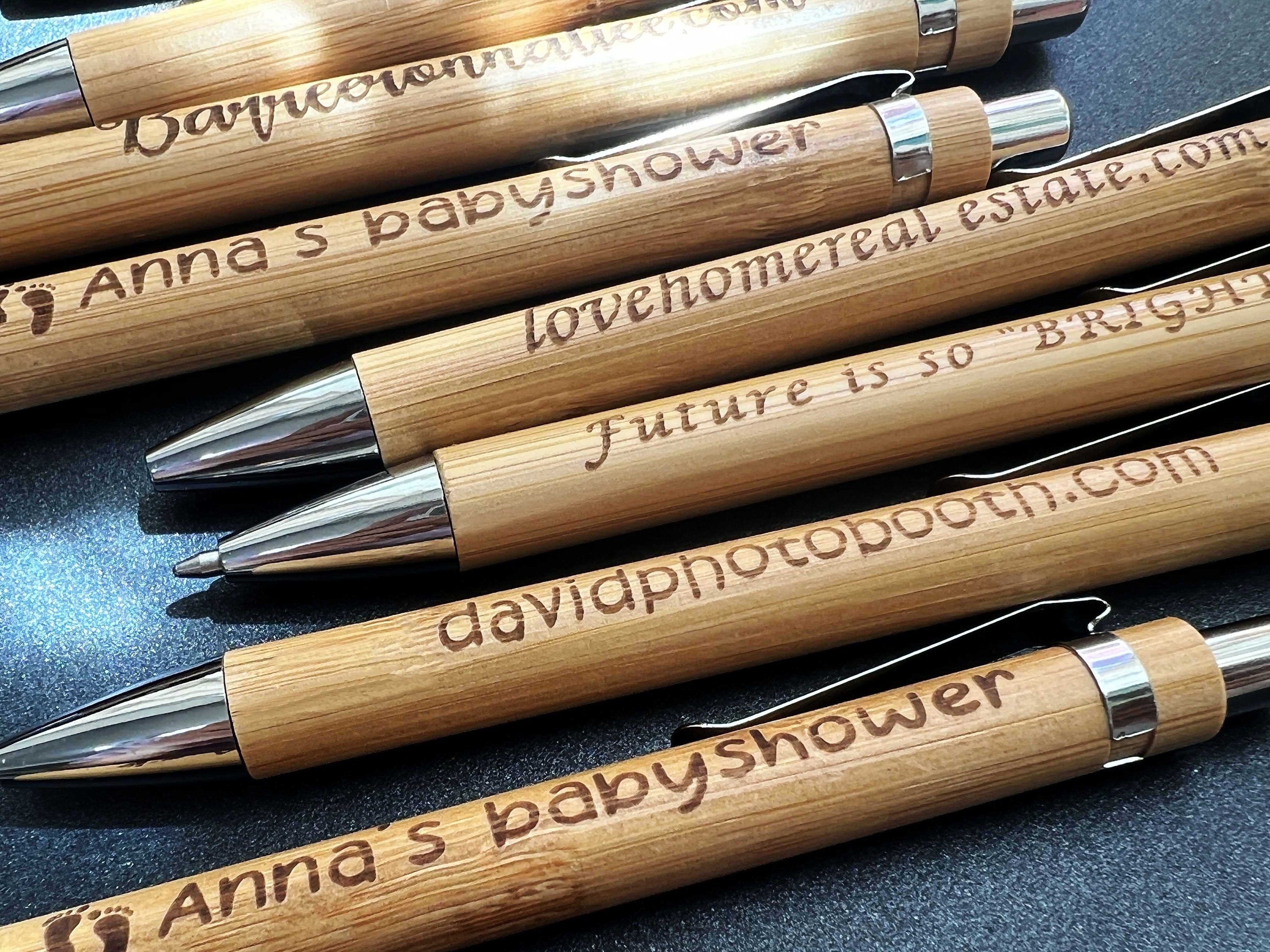 Personalized Ballpoint Pens Bamboo Pens Bulk Engraved - Etsy