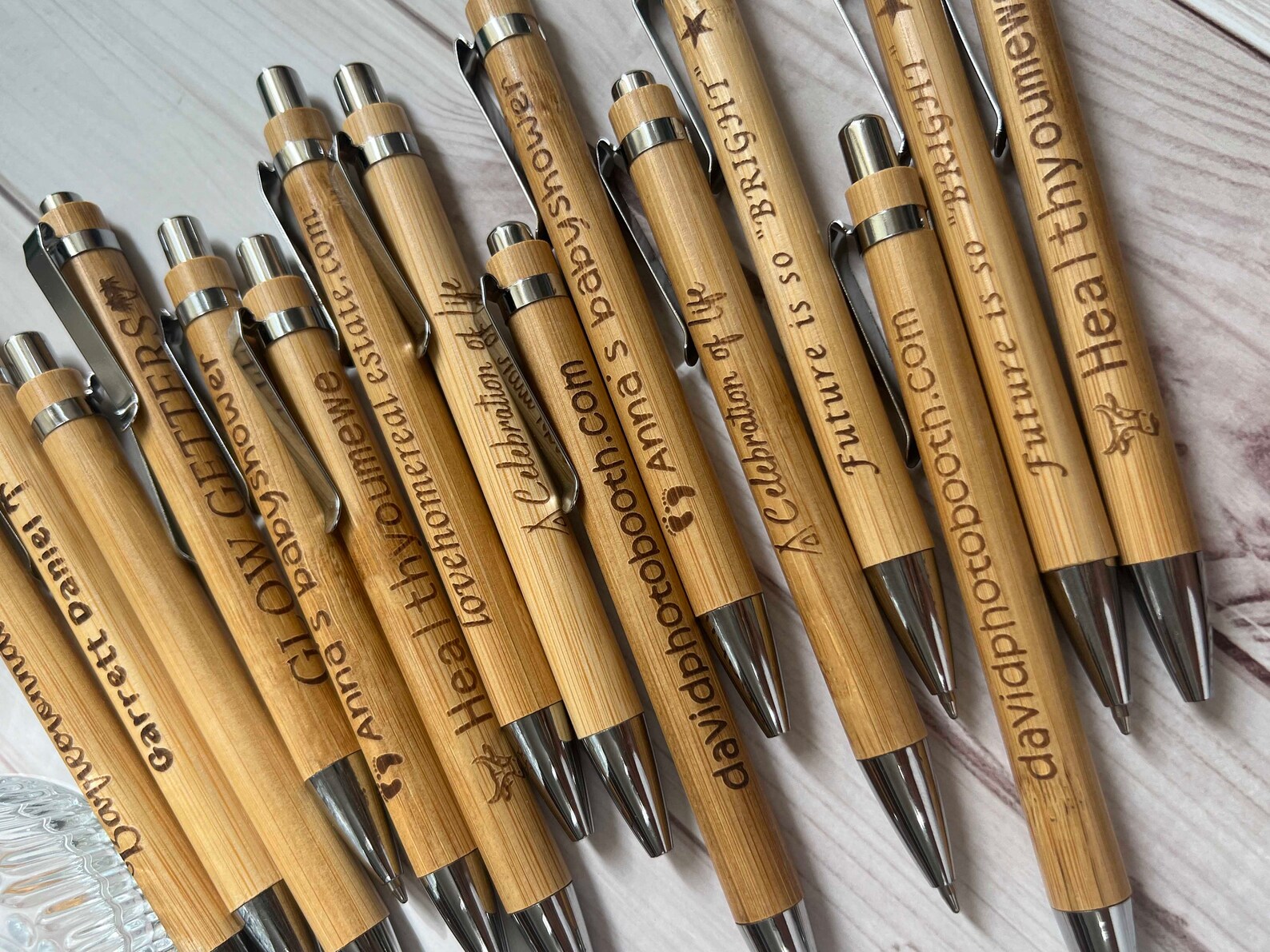 Personalized Ballpoint Pens Bamboo Pens Bulk Engraved - Etsy