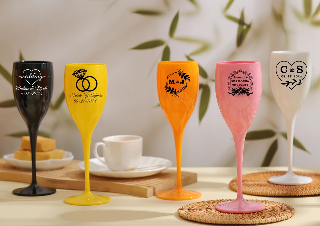 Personalized Wedding Champagne Glasses Flutes Gifts Bulk Custom Party ...