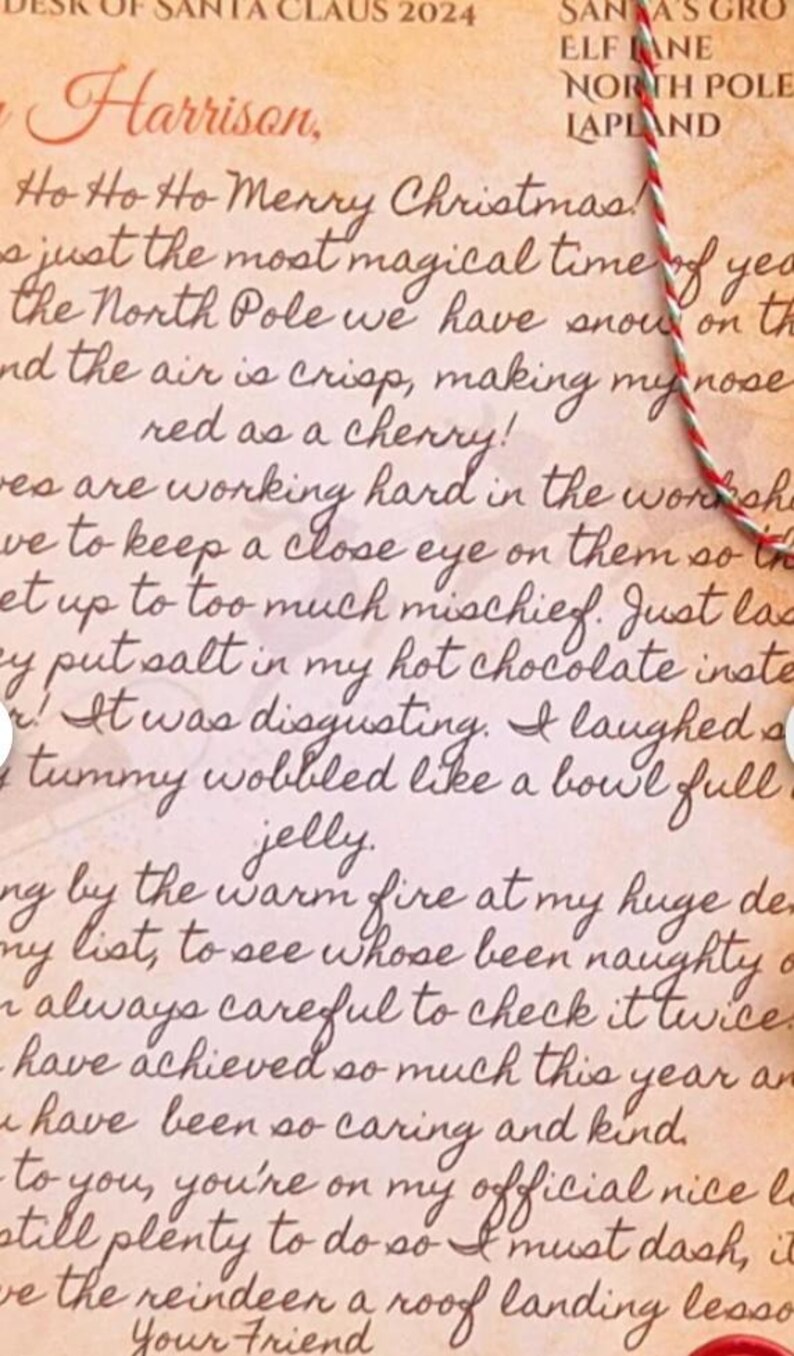 Personalized Santa Letter With Nice List Certificate - Etsy