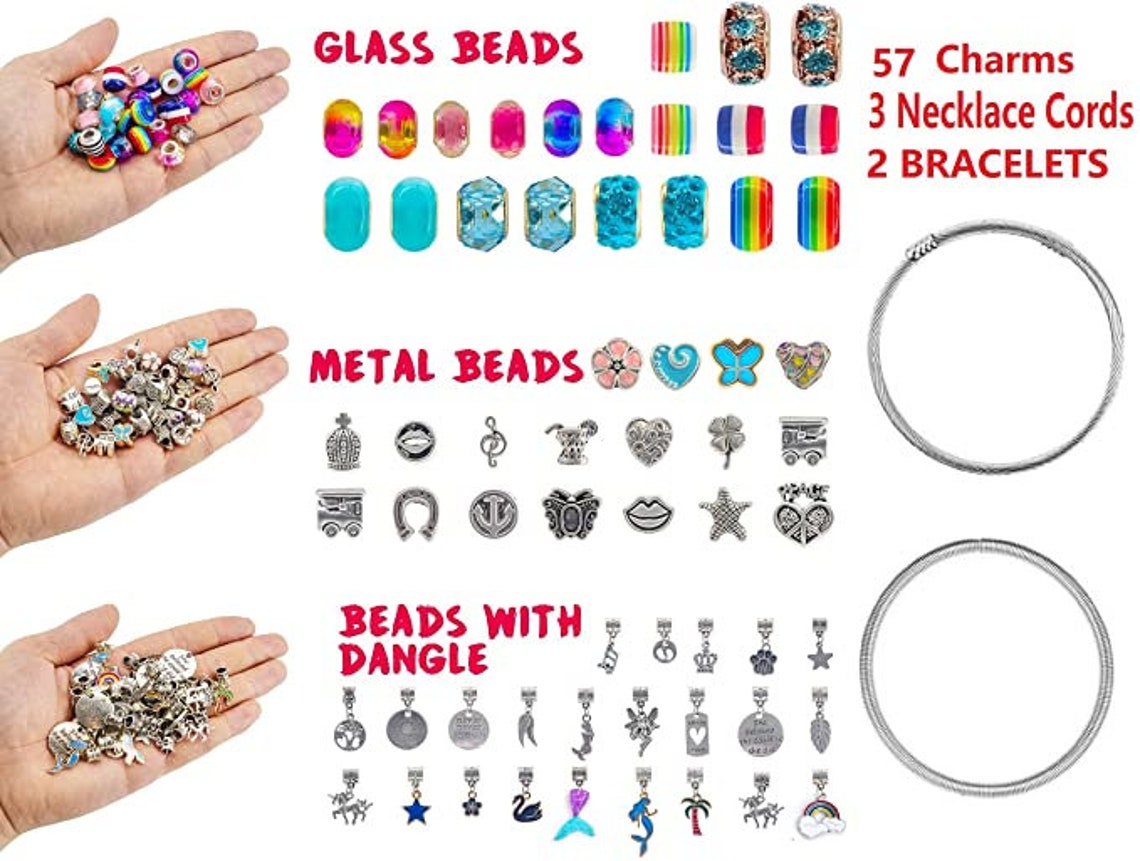 Charm Bracelet Making Kit,jewelry Making Supplies Beads,unicorn/mermaid ...