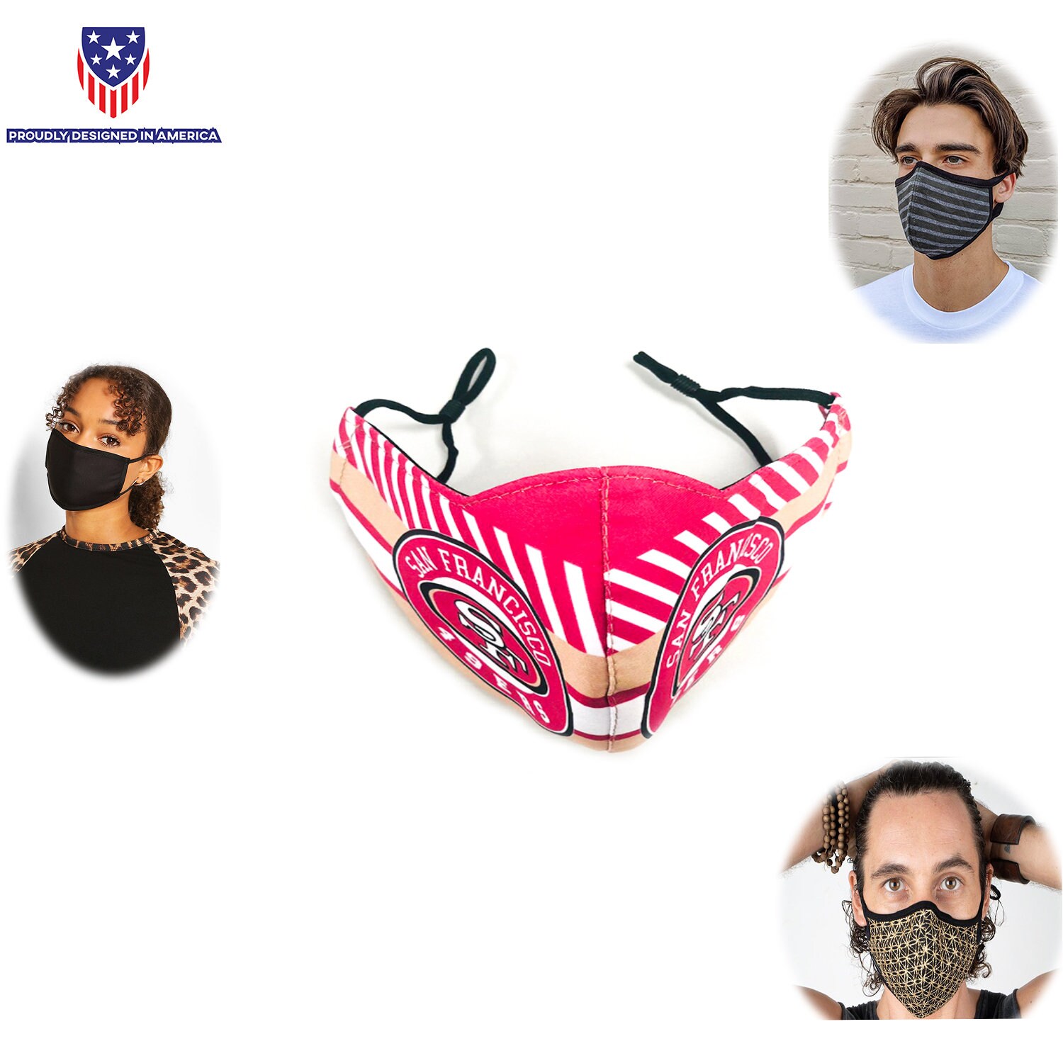 2PCS San Francisco 49ers Face Masks - Etsy