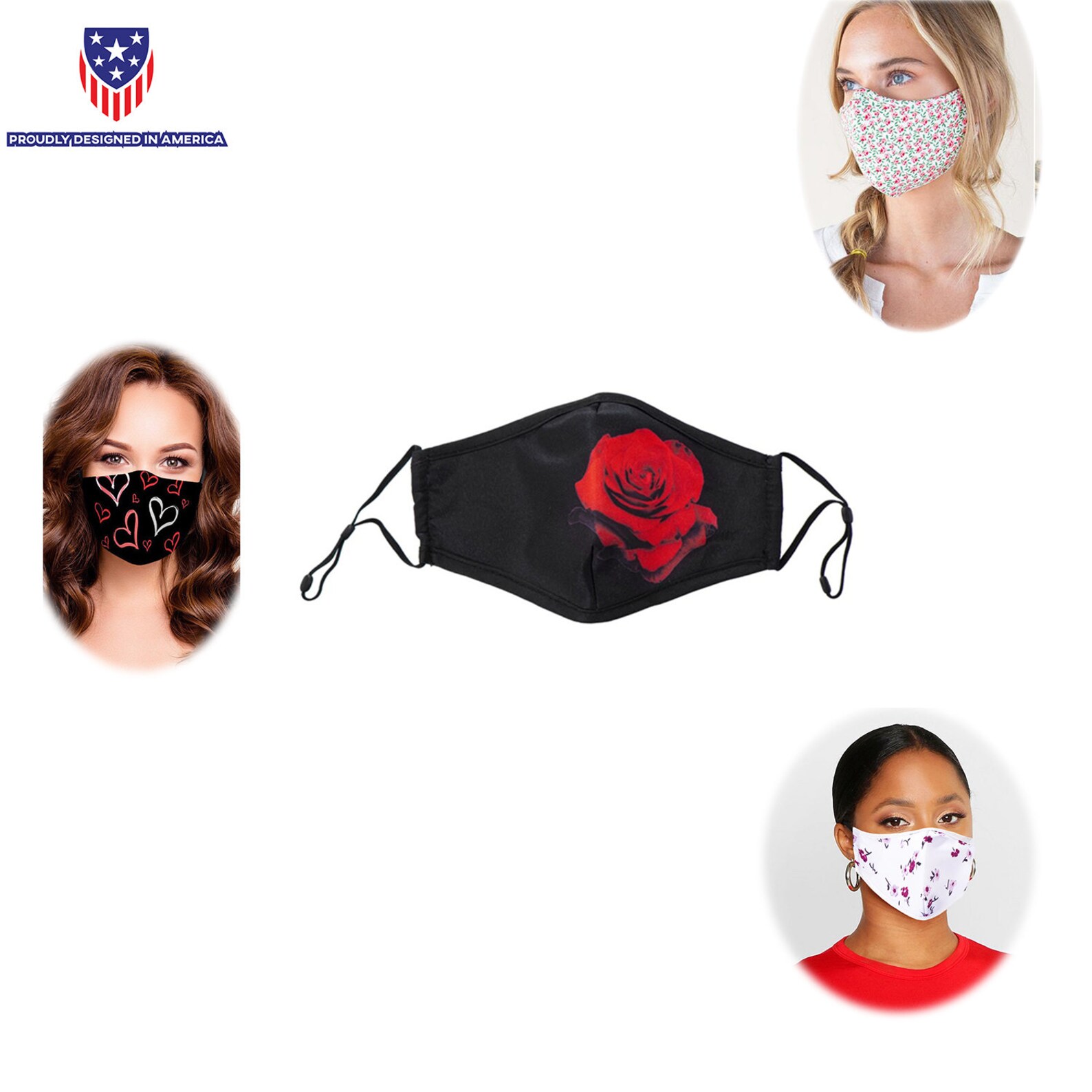 Cloth Face Masks Reusable Washable Adjustable Masks Printed Face ...