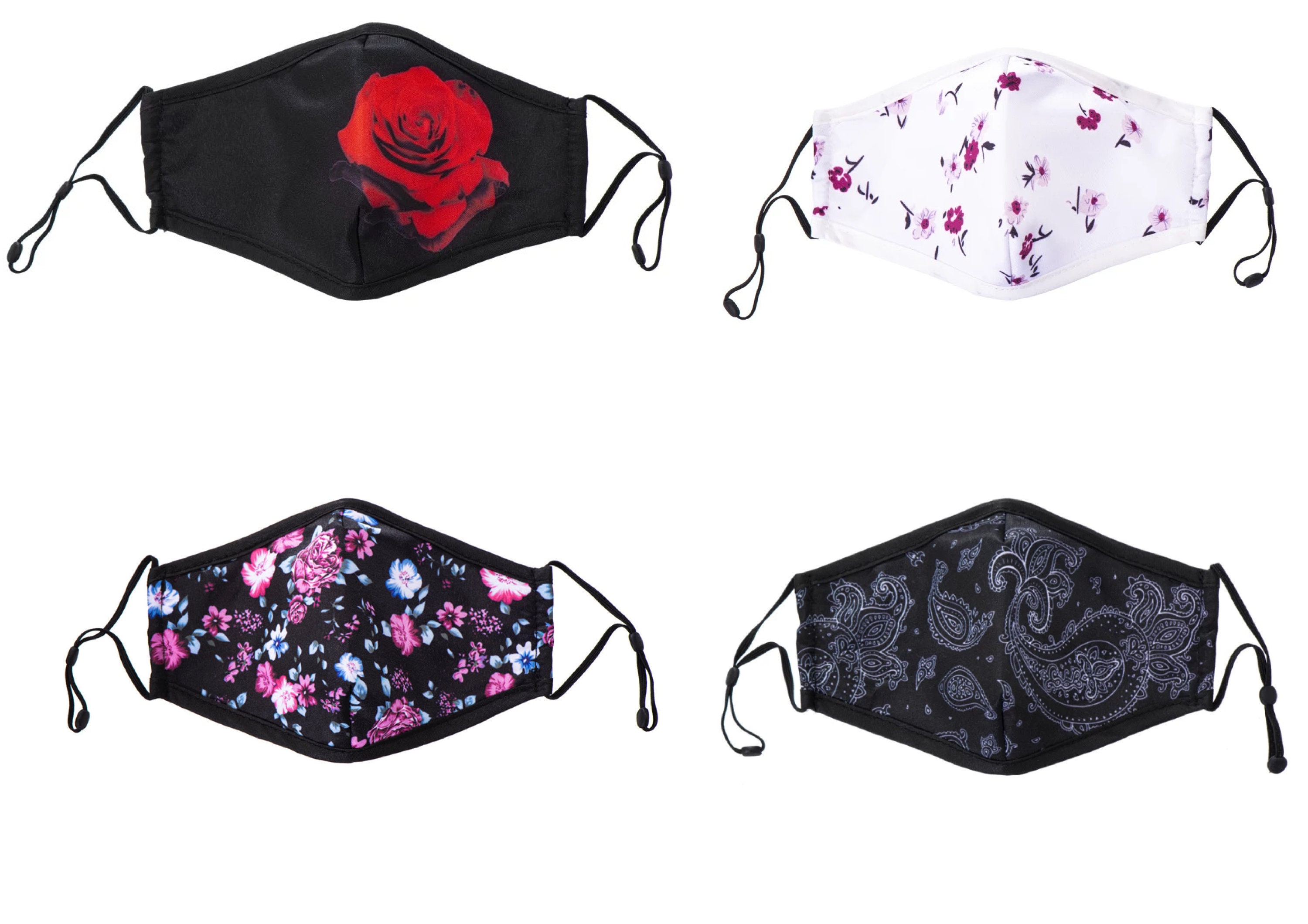 Cloth Face Masks Reusable Washable Adjustable Masks Printed Face ...