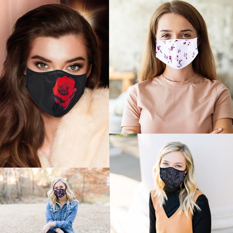 Cloth Face Masks Reusable Washable Adjustable Masks Printed Face ...