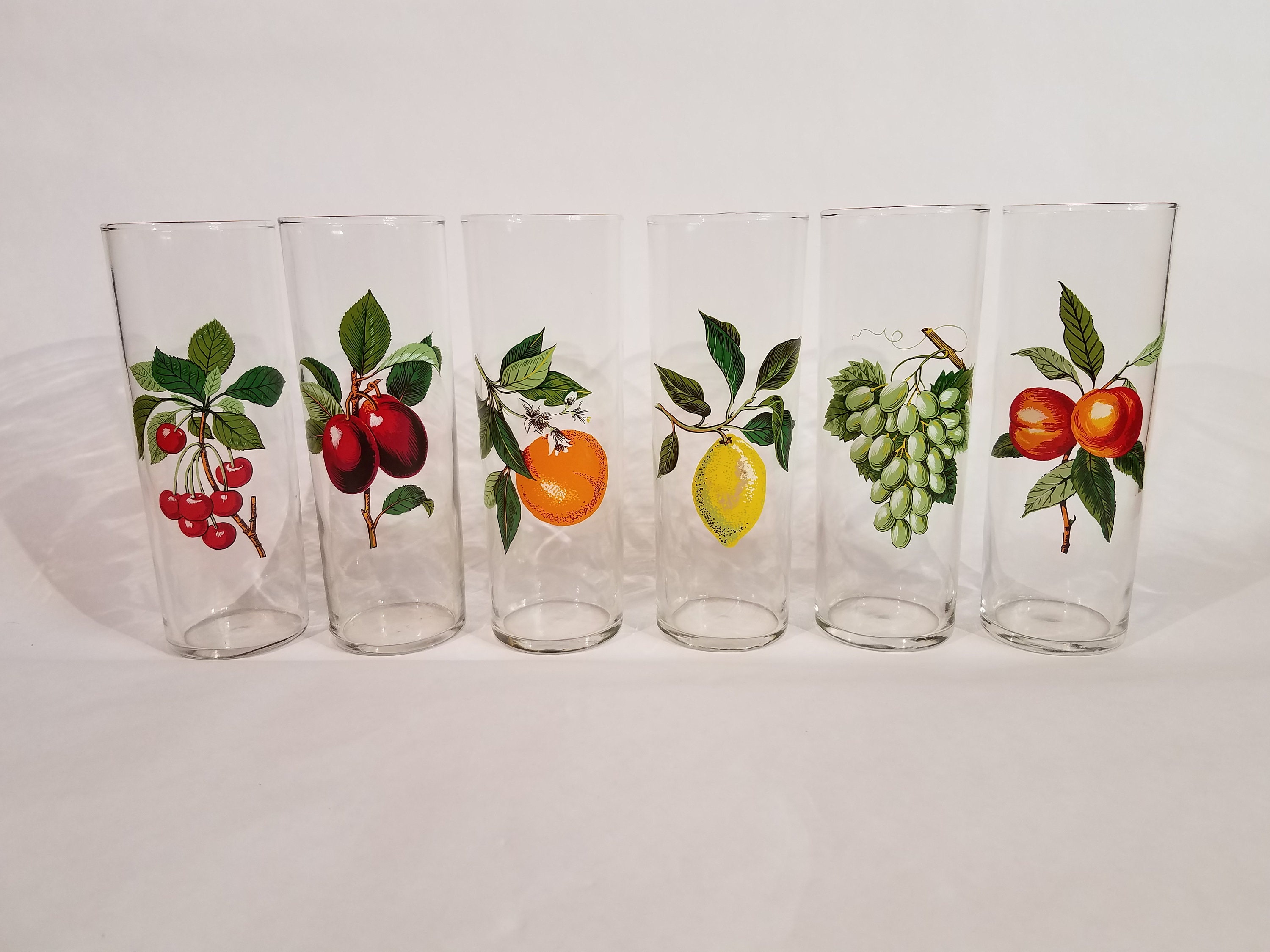 WV Glass Fruit Pitcher With 6 Glasses - Etsy