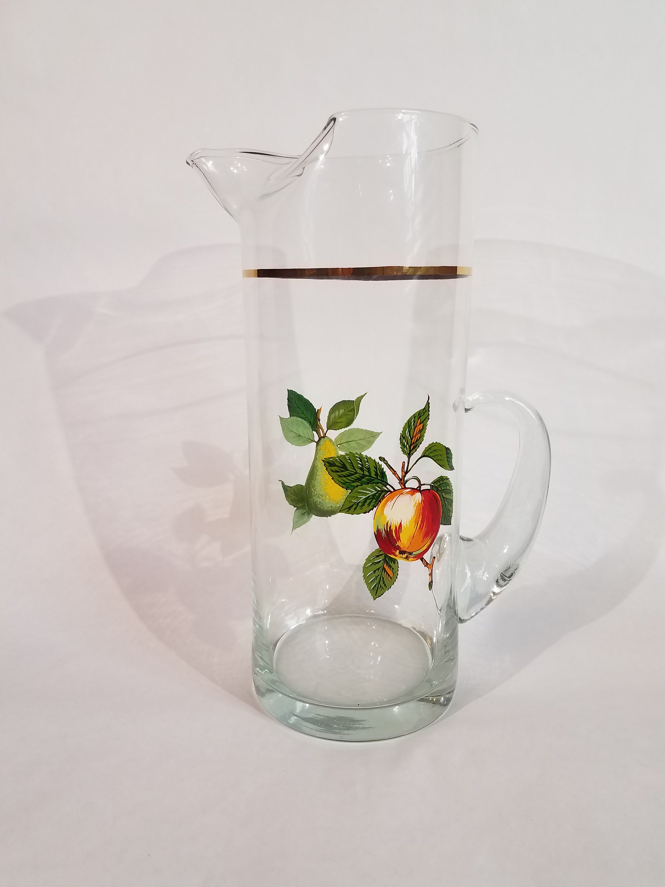 WV Glass Fruit Pitcher With 6 Glasses - Etsy