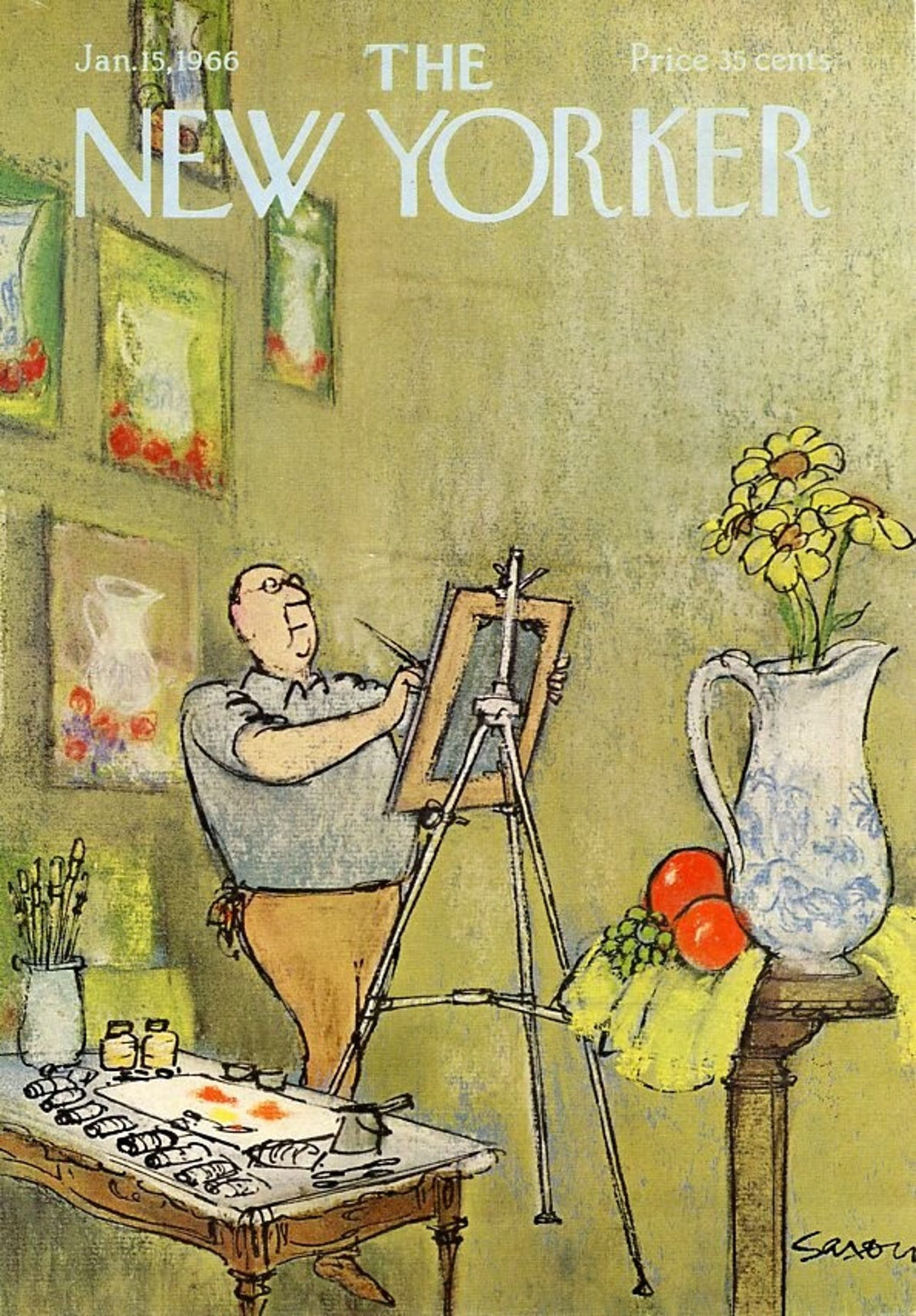 1966 New Yorker Magazine Cover, January 15 (charles Saxon), Original ...