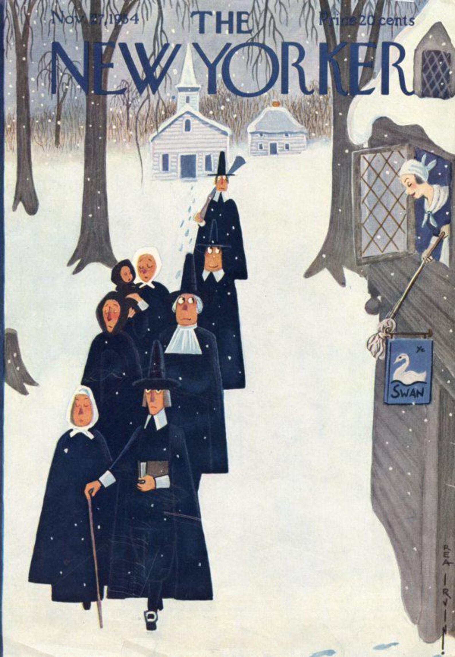 1954 Vintage New Yorker Cover, November 27 (rea Irvin), Original New ...