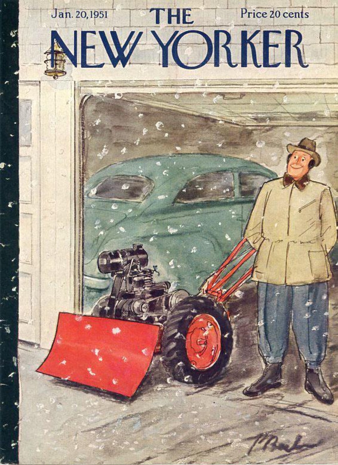 1951 Vintage New Yorker Cover, January 20, Original Cover by Perry ...