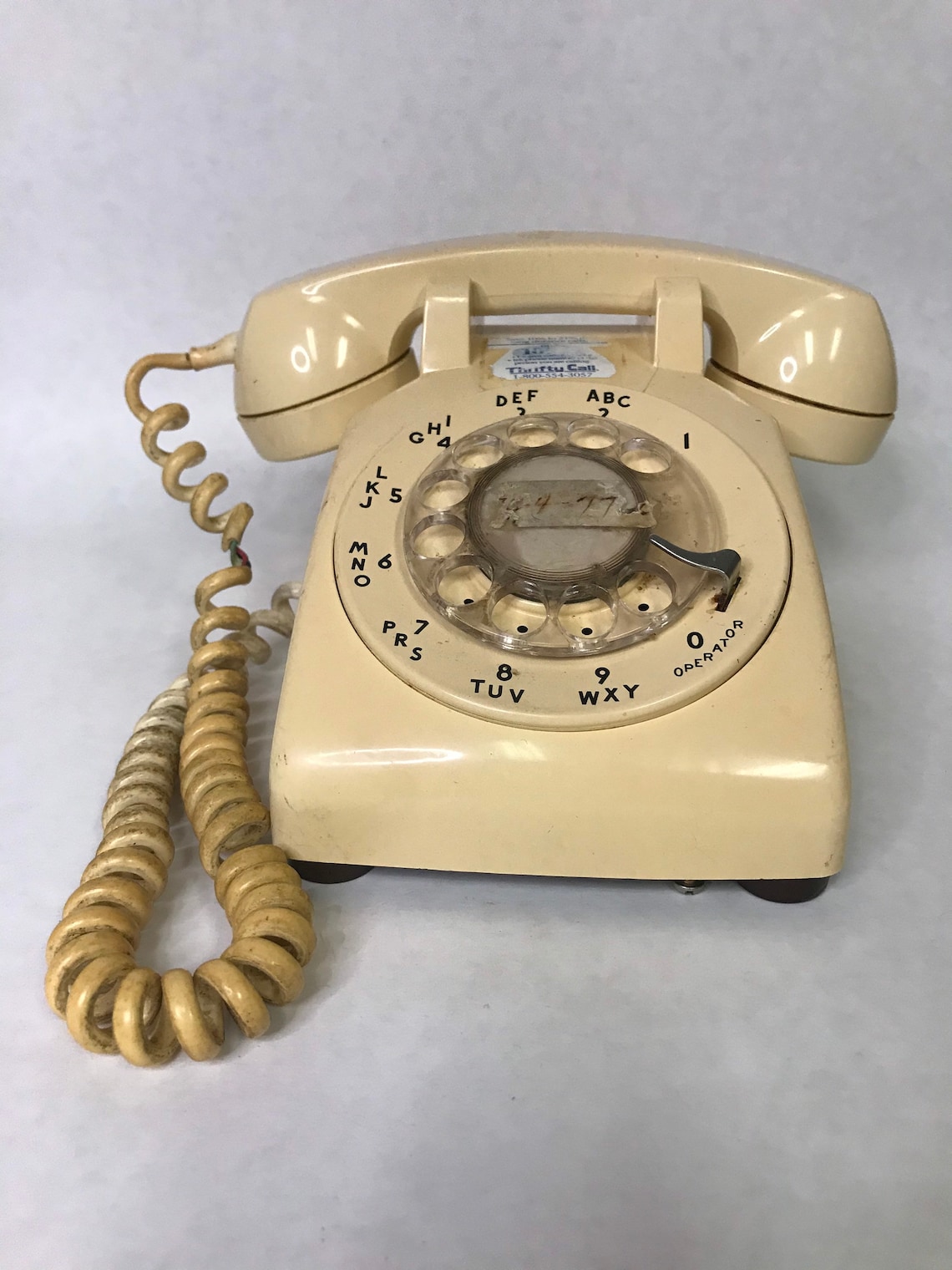 Vintage 1980s Rotary Phone Cream Colored | Etsy