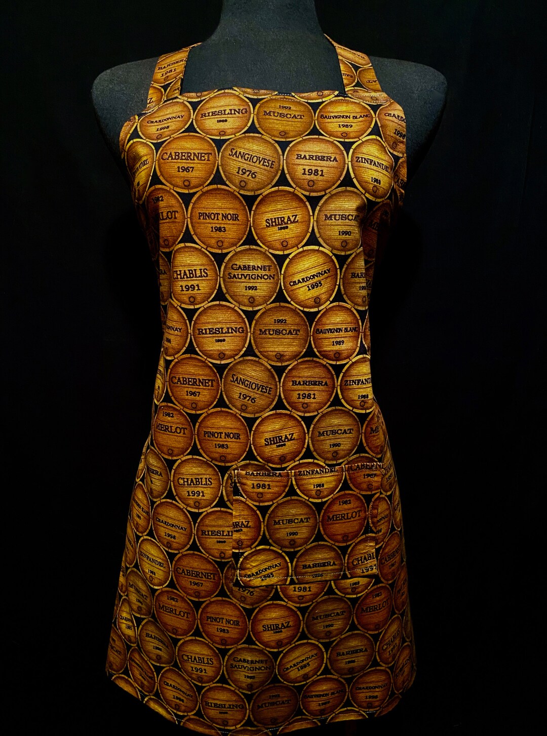 WINE BARRELS APRON - Full Length Apron (with Nifty Pie Box for Gifting ...