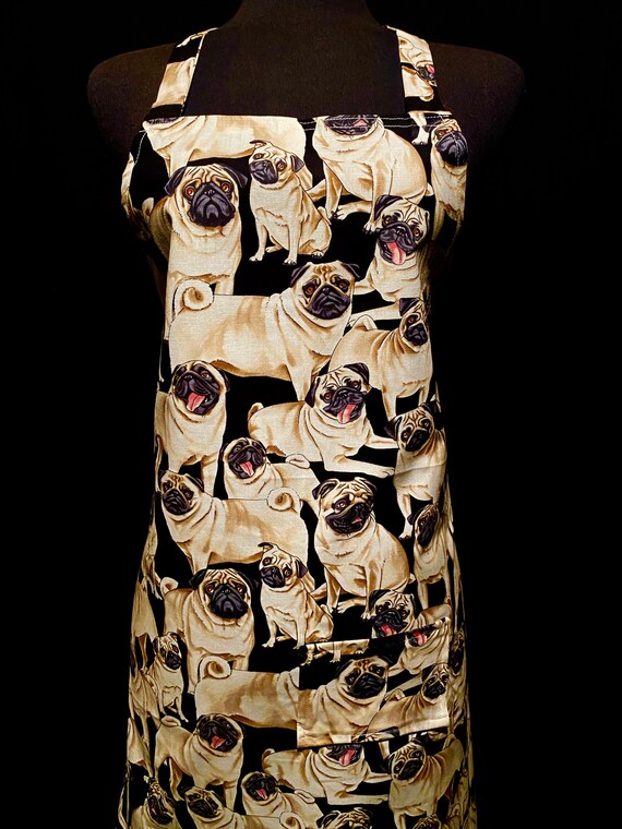 PUGS APRON Full Length Apron with Nifty Pie Box for - Etsy