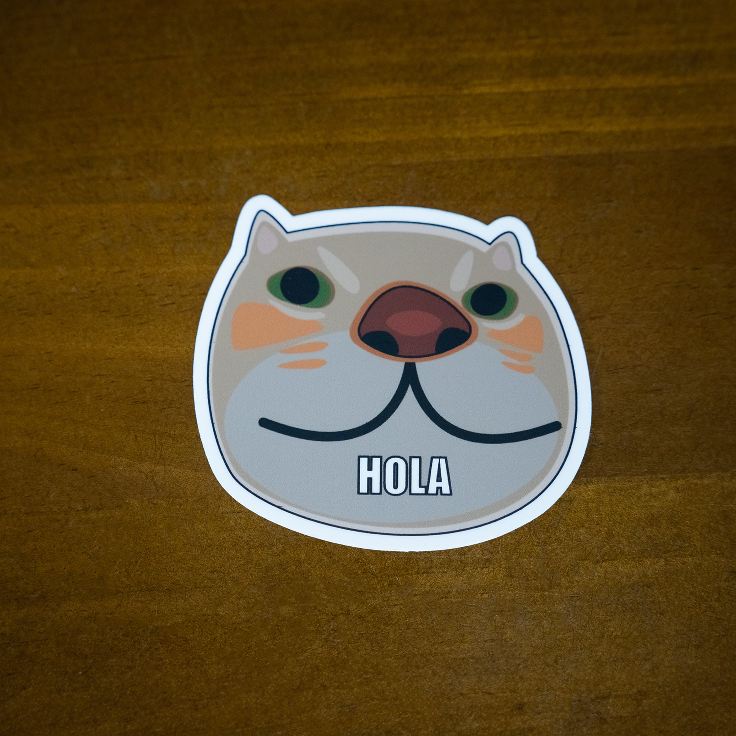 Hola Cat | Cat Sticker, Cat Meme, Sticker, Die Cut Sticker, 3x3 Sticker ...