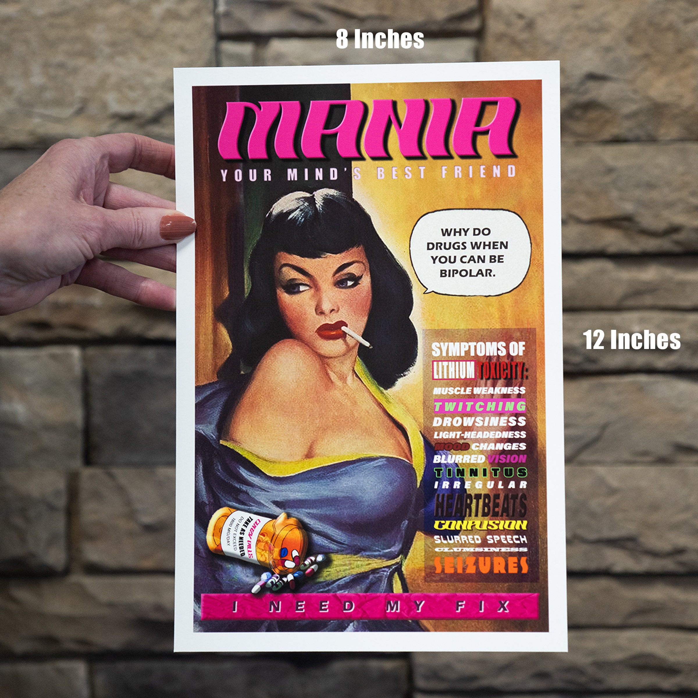 Mania: Vintage Pinup Girl Poster, Pinup, Vintage, Home Decor, Gothic ...