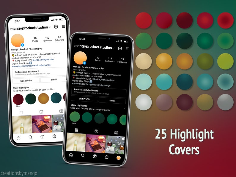 25 Jewel Tone Instagram Highlight Covers, Earth Tone IG Story ...