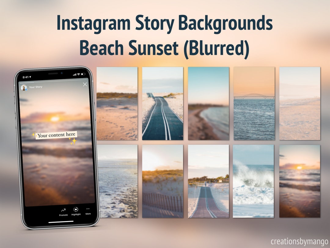 Blurred Beach Sunset Instagram Story Backgrounds (digital Download) - Etsy