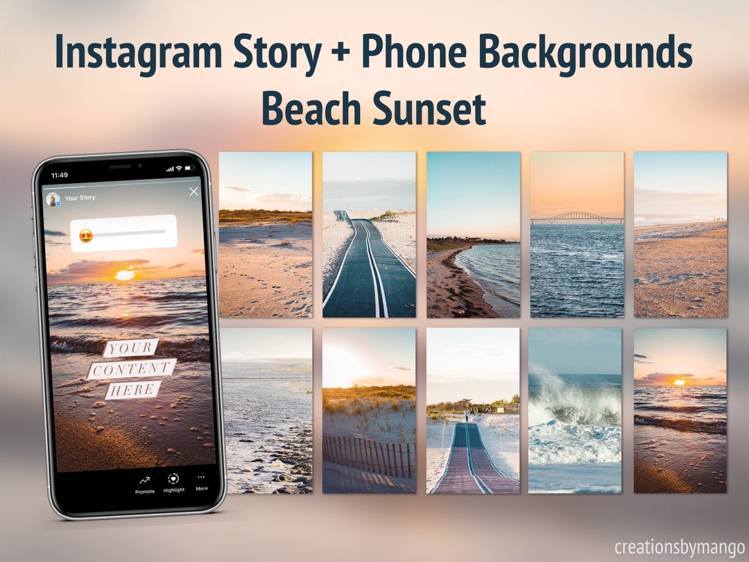 Beach Sunset Instagram Story Background, Instagram Story Template ...