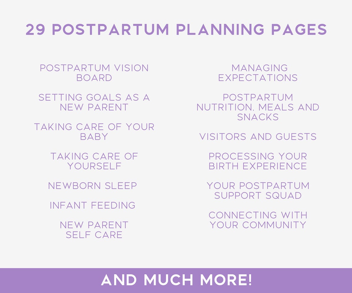 Printable Postpartum Planning Workbook for Postpartum Doulas and New ...