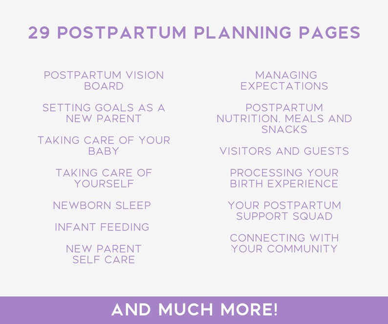 Printable Postpartum Planning Workbook for Postpartum Doulas and New ...