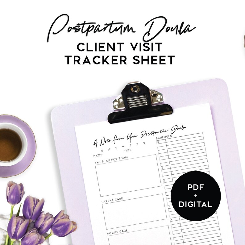 Postpartum Doula Visit Notes, Printable and Digital Sheet for Client ...