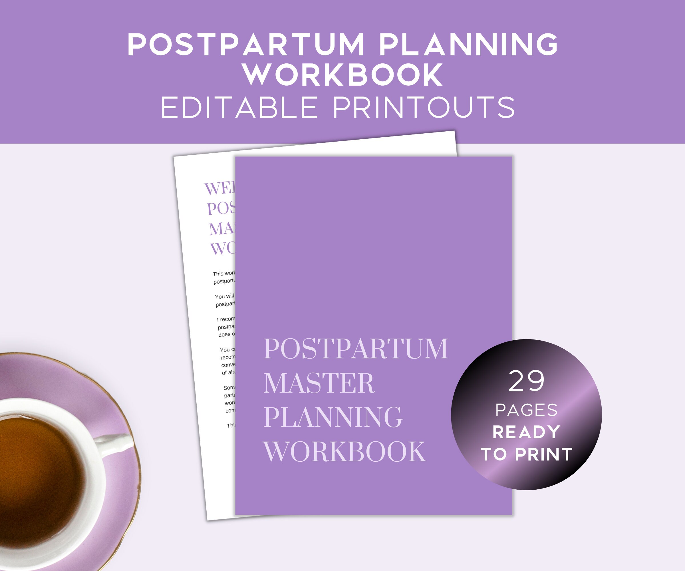 Printable Postpartum Planning Workbook for Postpartum Doulas and New ...
